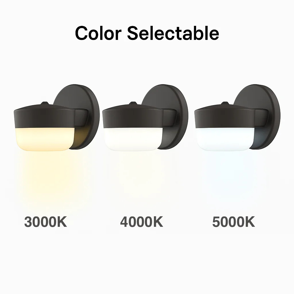 Modern Cutoff LED Wall Light - Bronze with Frost Shade - Photocell