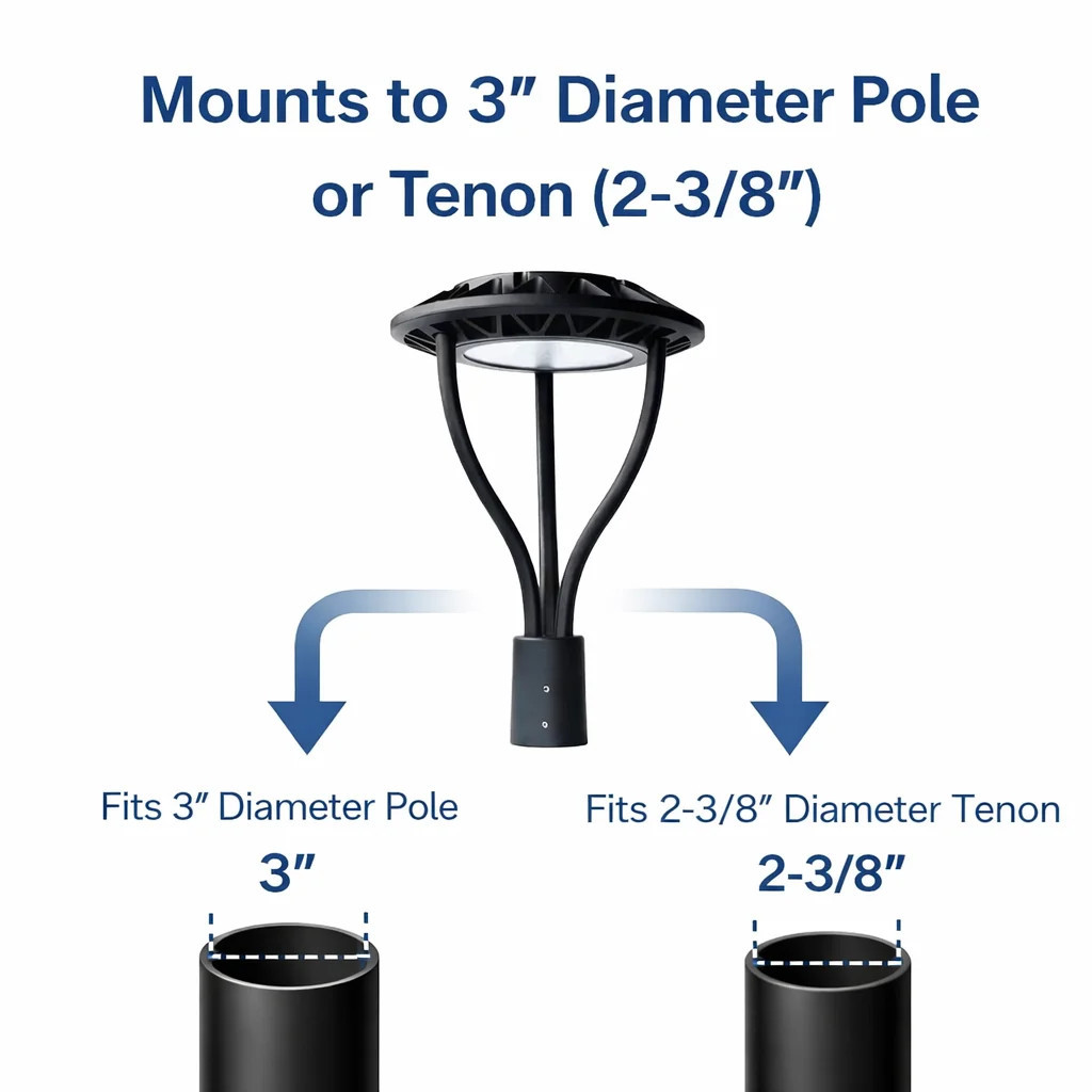 150W LED Post Top Light Full Cutoff - Dark Sky - 30K/40K/50K