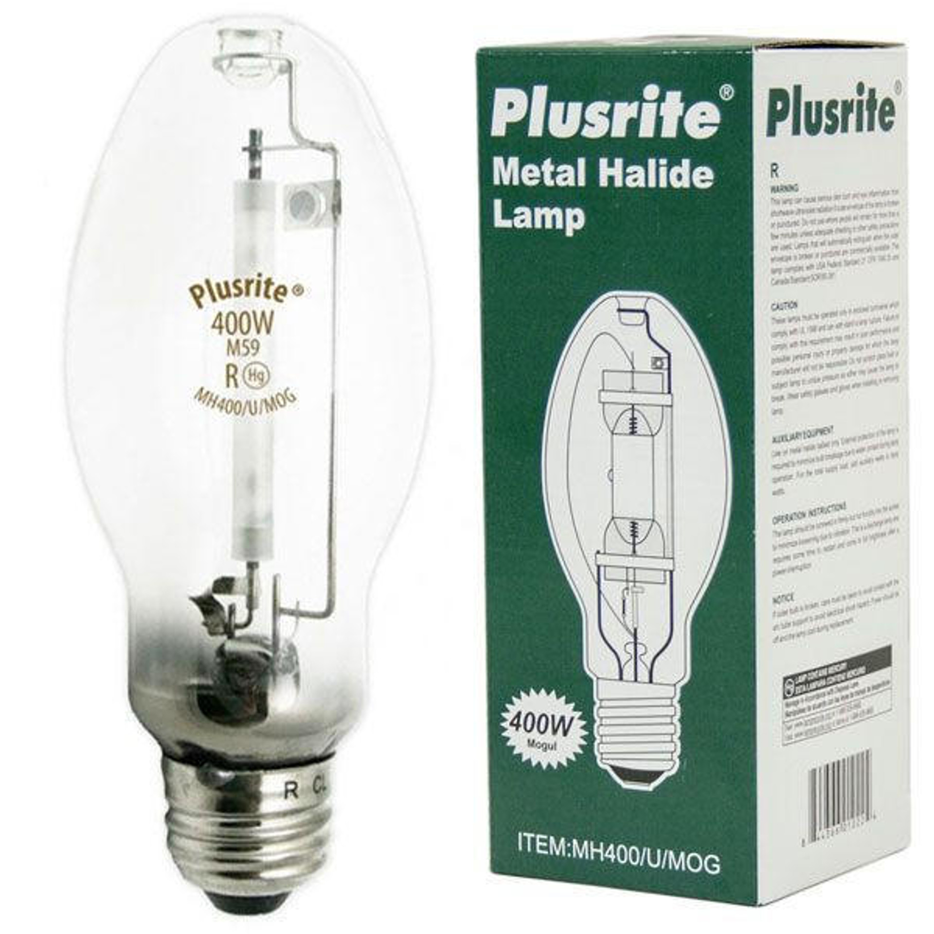Plusrite MH400/U/MOG | 400W M59 Metal Halide Bulb
