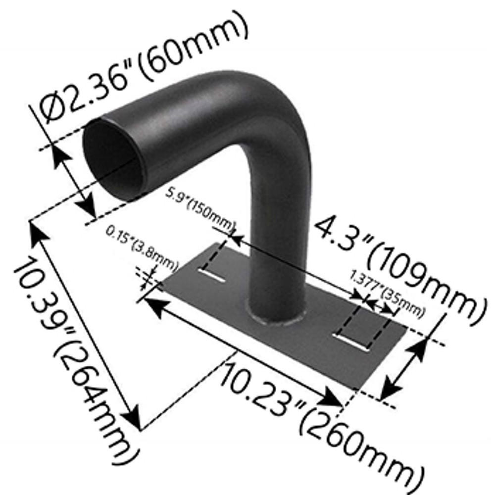 Curved Wall Mount Bracket for Tenon Light Fixture 90° Bronze Arm