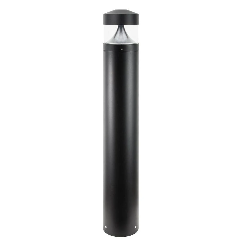 Commercial Flat Top LED Bollard Louvered Lens | Black or Bronze
