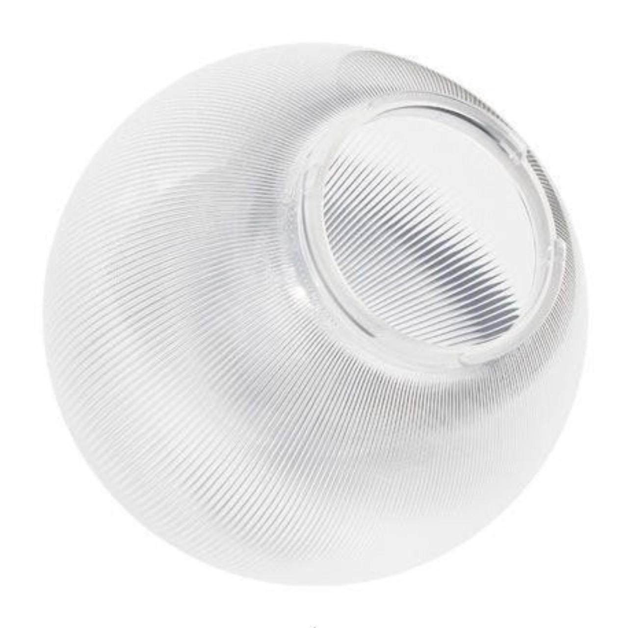 8" White Plastic Light Globe with 4" Twist Lock Neck Base