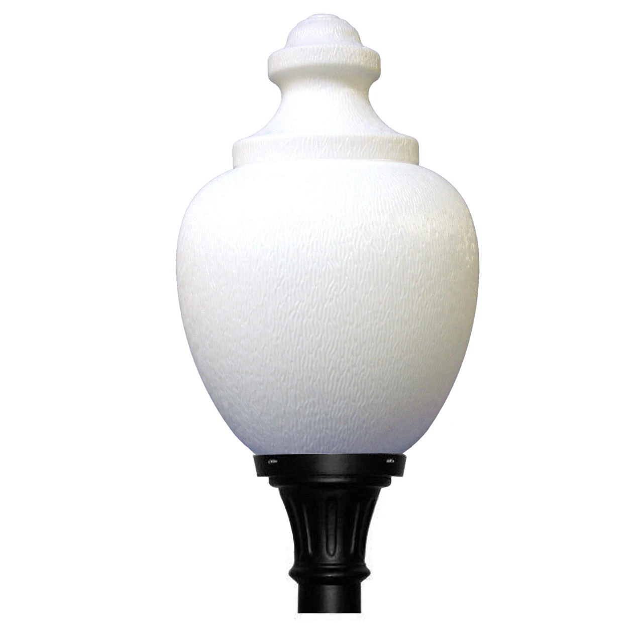 White Acorn Decorative Post Street Light with Medium Socket