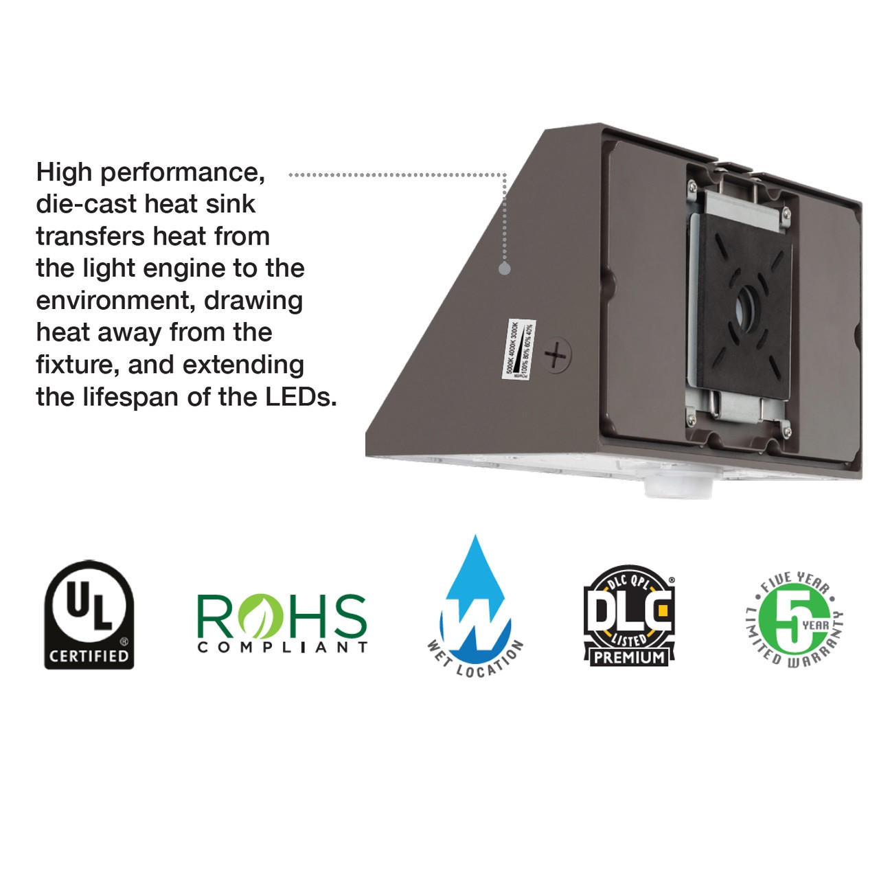 LBS Lighting | Selectable LED Wall Pack, 28W-70W Range