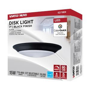 Satco 62-1804 Black Flush-Mount Disk Light