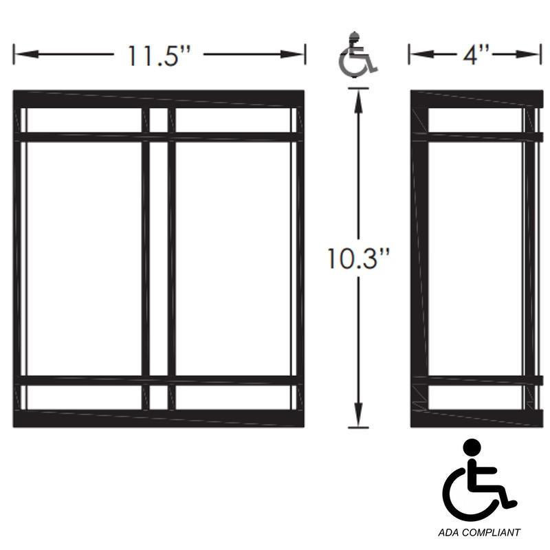 Incon 216-1-5 | ADA LED Wall Sconce - Black Frame - White Lens