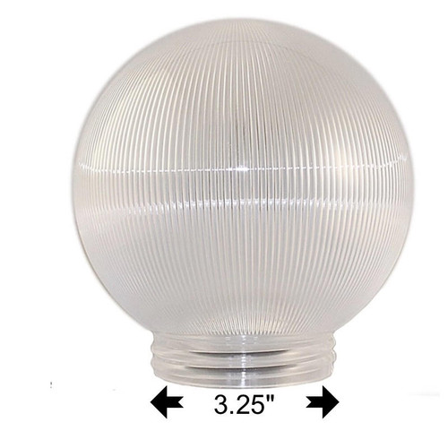 Clear Prismatic 6" Replacement Outdoor Acrylic Globe | Threaded