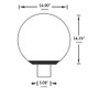 Incon Lighting | Black Post Top 16" White Globe Fixture
