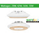 LED Emergency Battery Backup White Garage Canopy Fixture