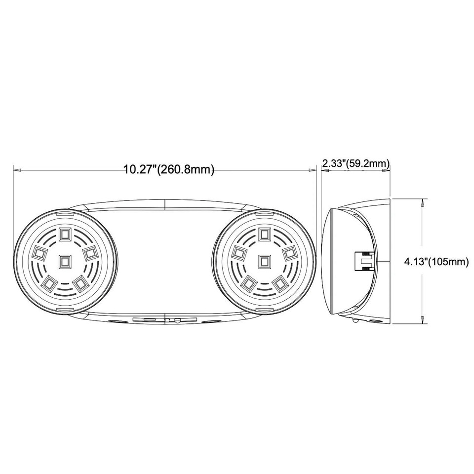 Commercial White Wall-Mount Emergency LED Light