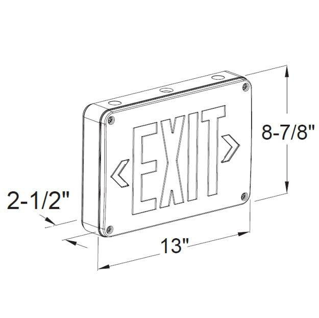 Halco 97108 | Red Wet Cold Location Emergency Exit Sign