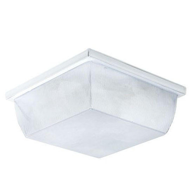 Clear Prismatic Outdoor Square Flush Mount Light Fixture