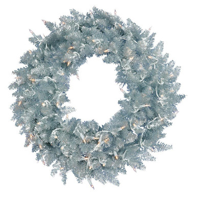 Vickerman K166948LED | 48" Silver Fir Wreath DuraL LED 150WW
