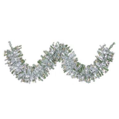 Vickerman K173515LED | 9ft Flock Kiana Garland w/ Lights