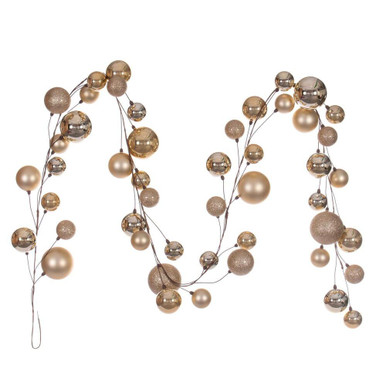 Vickerman N222738 | 10ft Champagne Branch Ball Garland