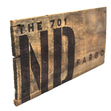 Fargo Reclaimed Wood Sign - 701 Area Code