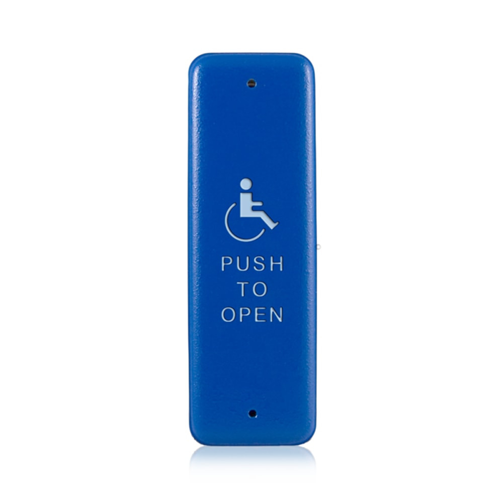 BEA 10PBJ1B Jamb Plate Push to Open Text and Handicap Logo Blue ...