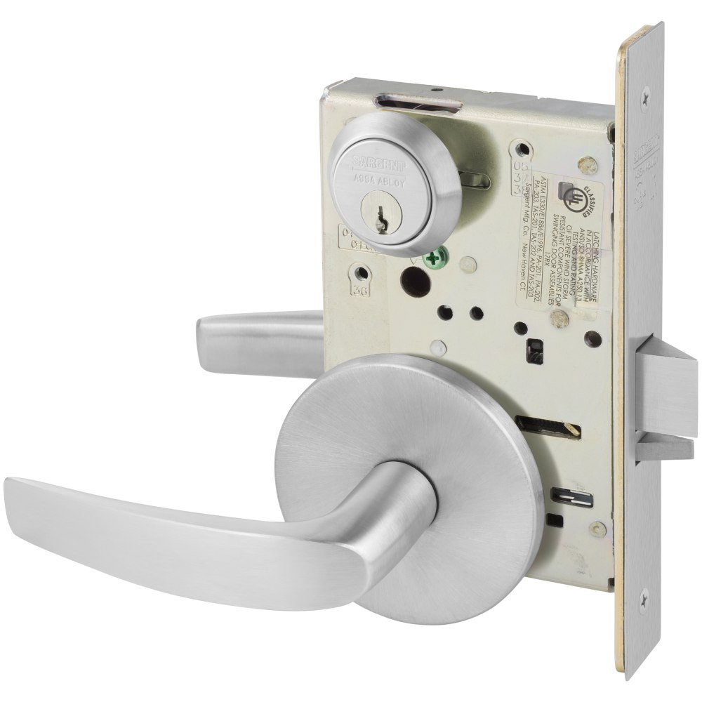 Sargent 8204 LB 26D Grade 1 Storeroom or Closet Mortise Lock B - Lever ...