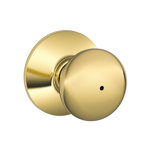 Schlage Residential F40 PLY 605 Privacy Lock Plymouth Knob Bright Brass ...