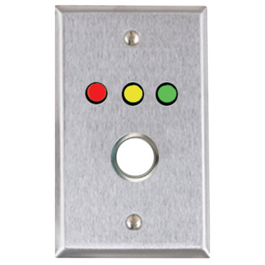 Alarm Controls RP-35 Remote Station Plate Red Yellow Green LEDs Single ...