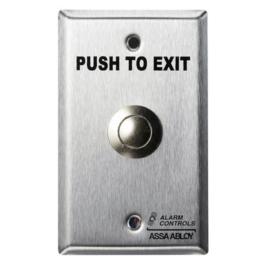 Alarm Controls TS-12 3/4 Dia Metal Button PUSH TO EXIT DPDT Momentary ...