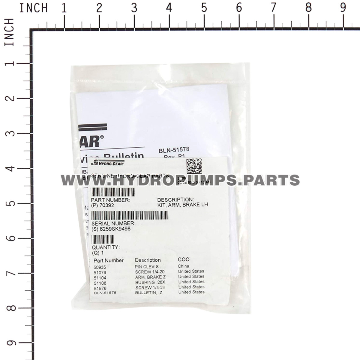 Hydro-Gear 70392 - Kit Arm Brake Left Hand - Genuine Part