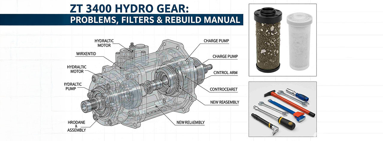 ZT 3400 Hydro Gear: Cost, Problems, Filters & Rebuild Manual - HYDRO ...