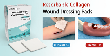 WOUND FREE Collagen Wound Dressing Pads | AD Surgical