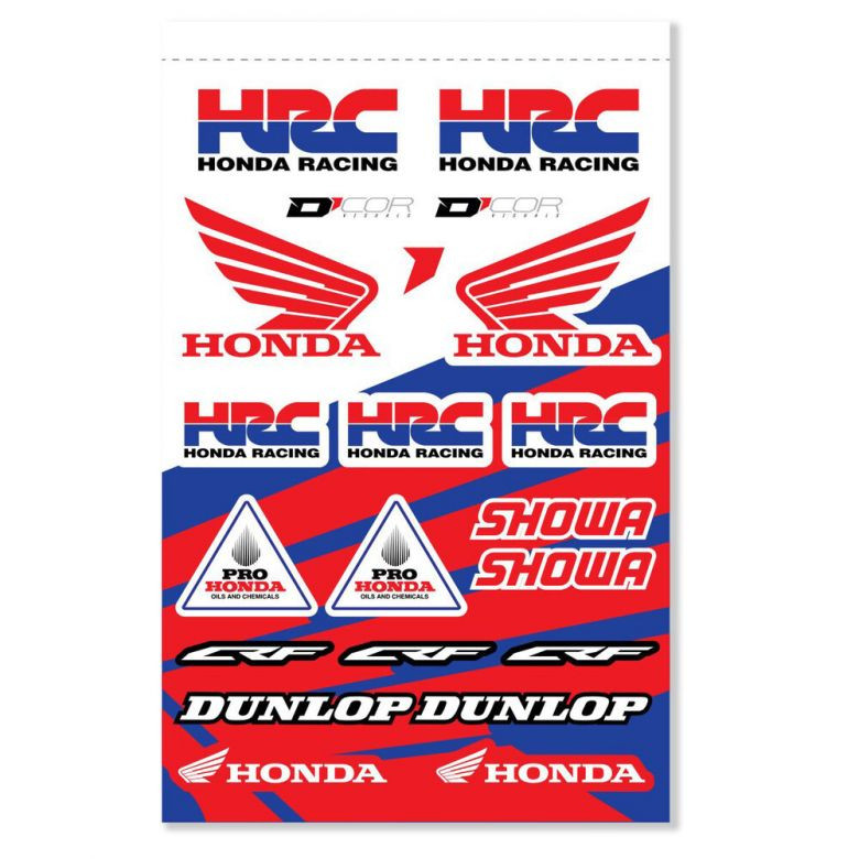 DCor Honda HRC Sticker Sheet - Motorcycle Closeouts by Rider Approved LLC