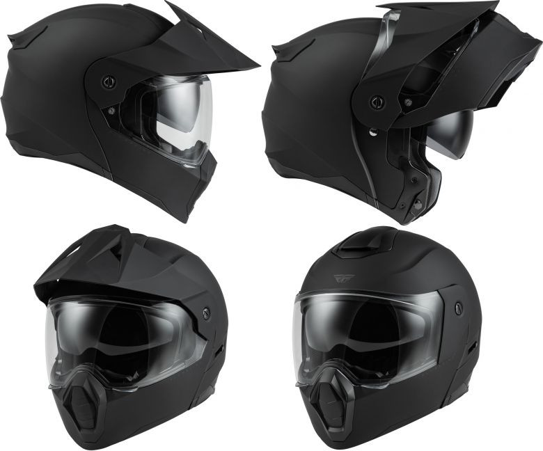Fly Racing Odyssey Solid Matte Black Modular Helmet - Motorcycle ...