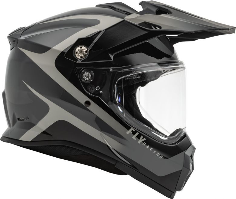 Fly Racing Trekker Pulse Gloss Black/Grey Helmet - Motorcycle Closeouts ...