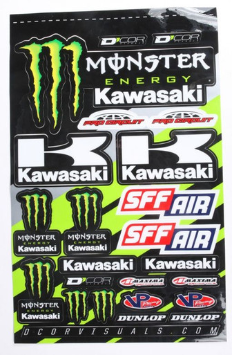 DCor Monster Kawasaki 2016 Sticker Sheet - Motorcycle Closeouts by ...