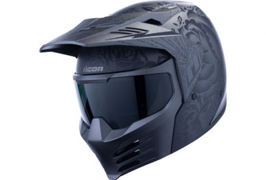 Icon Elsinore Darkguard Helmet - Motorcycle Closeouts by Rider Approved LLC
