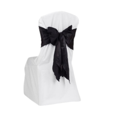 Satin Chair Tie / Table Runner Black For Hire : HireAll