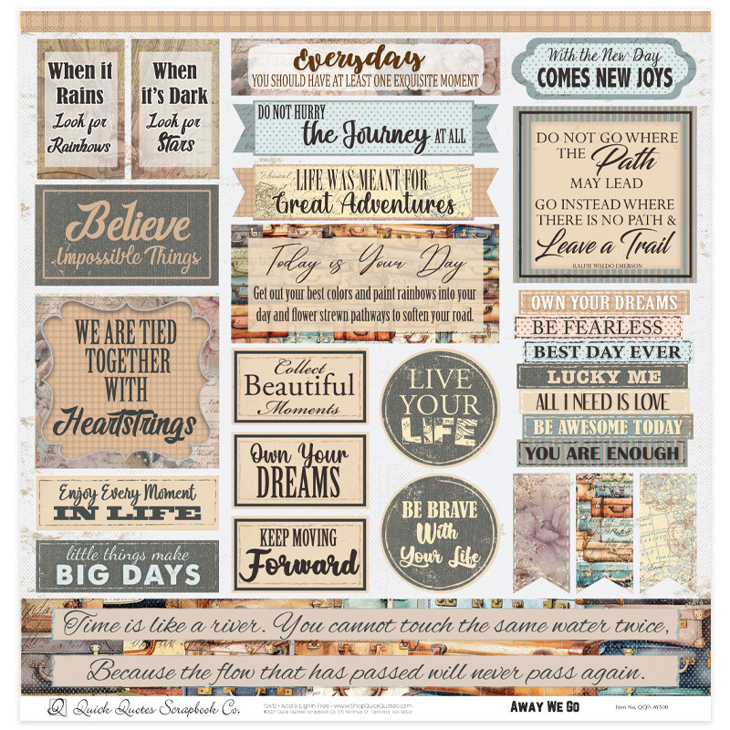 Away We Go 12" x 12" Quotes & Phrases