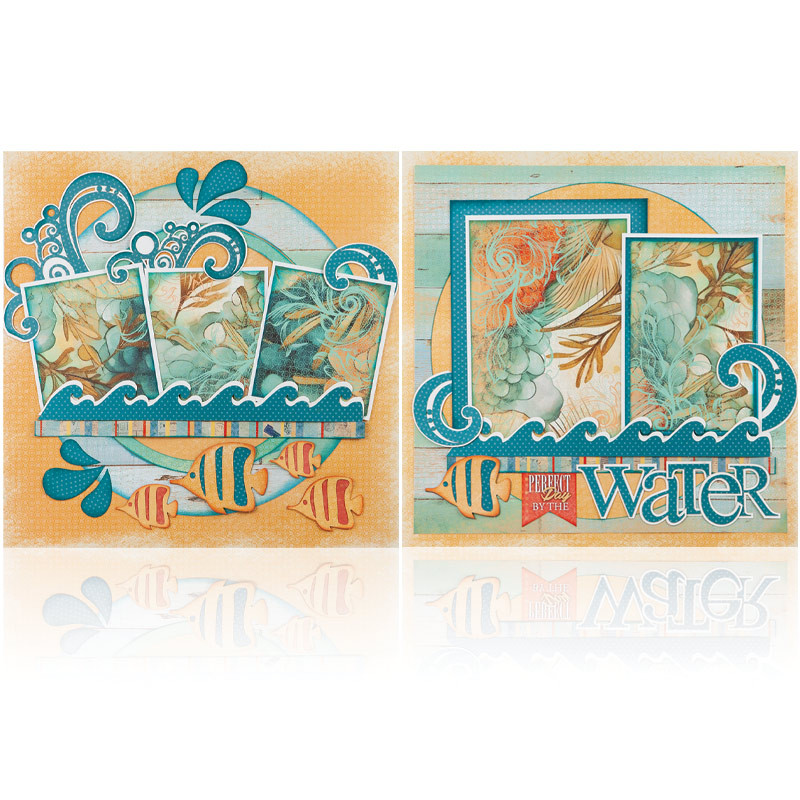 Water - (2) 12" x 12" Page Layouts - Quick Quotes Scrapbook Company