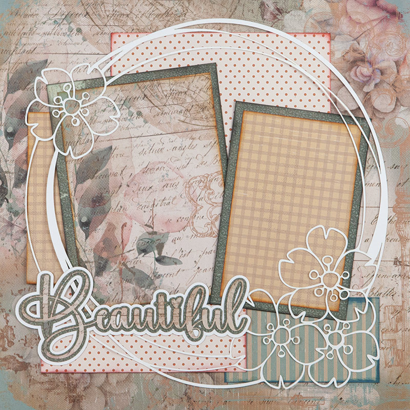 Beautiful - (2) 12" x 12" Page Layouts - Quick Quotes Scrapbook Company