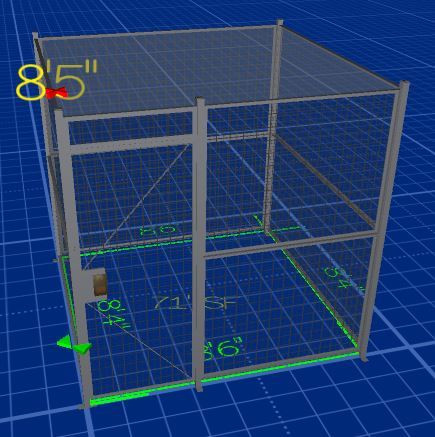 WC-884C Woven Wire 4-Sided Security Cage with Ceiling ...