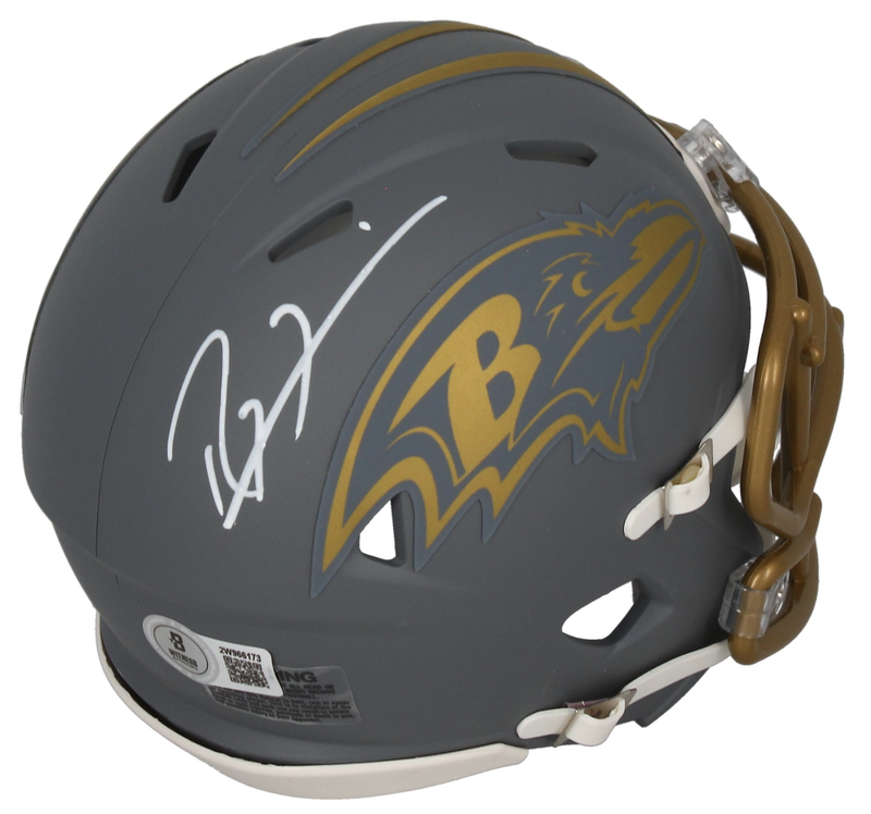 Ray Lewis Autographed Baltimore Ravens 'Slate' Mini Speed Helmet ...