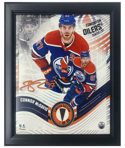 Connor McDavid Framed Edmonton Oilers 15" x 17" Game Used Puck Collage ...