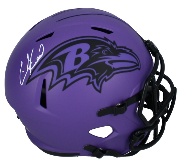 Ed Reed Autographed Ravens Full Size 'RAVE' Replica Speed Helmet ...