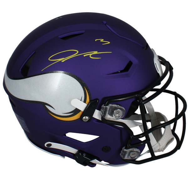 Jordan Addison Autographed Minnesota Vikings Speedflex Helmet Beckett ...