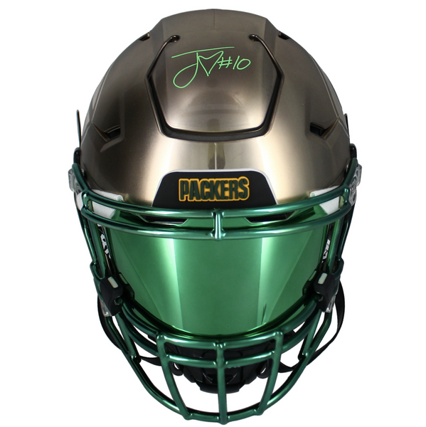 Jordan Love Autographed Packers Custom Chrome Inlay SpeedFlex Helmet ...