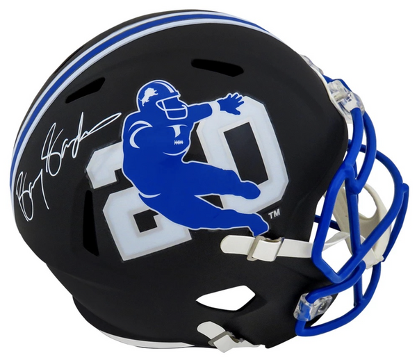 Barry Sanders Autographed Lions Barry Sanders Logo Full Size Helmet ...