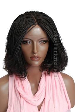 Fully hand braided Micro lace front wig Linda color #2 in 10" - KAYLIS ...