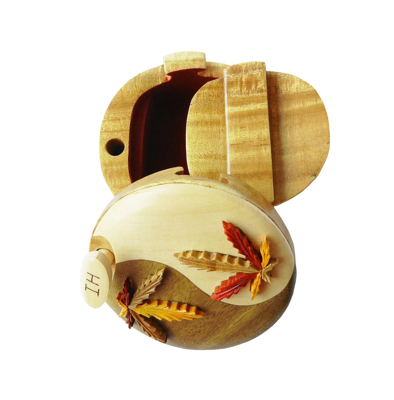 Cannabis Leaf Zen Puzzle Box - Aloha Wood Art