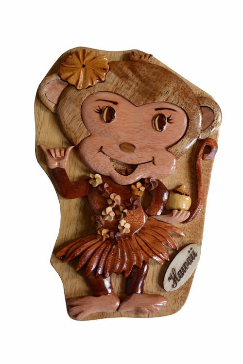 Shaka Monkey Girl - Puzzle Box - Aloha Wood Art