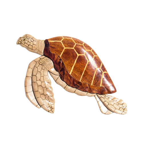 Honu Turtle III - Medium Wall Decor - Aloha Wood Art