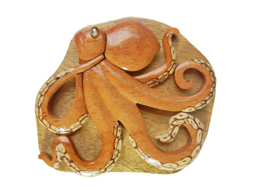 Octopus He'e Top View Puzzle Box - Aloha Wood Art