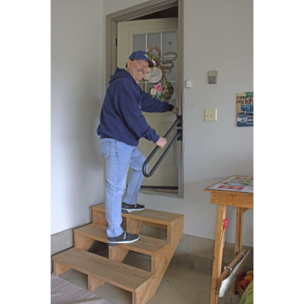 Garage Stair Railing | Steady Rail for Garages | Hand Rail for Garage Steps